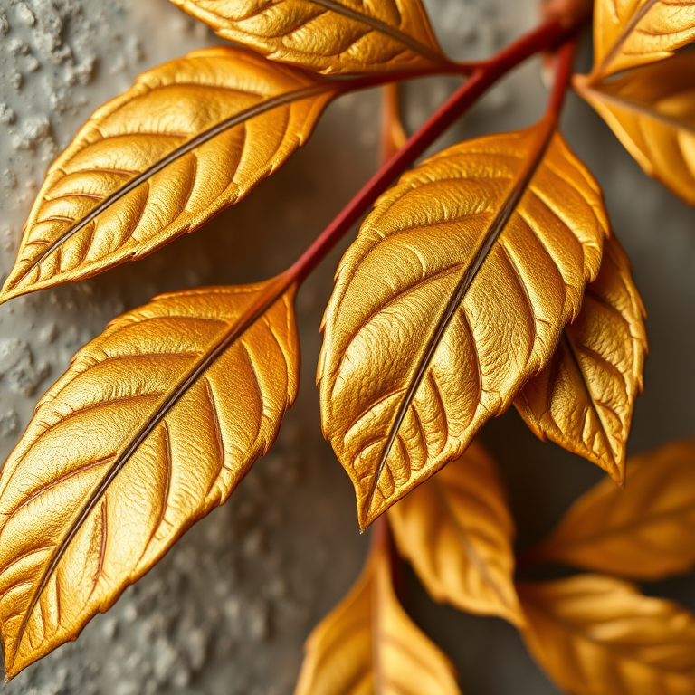 Glorious Golden Leaves Showcasing Nature's Beauty in Radiant Detail