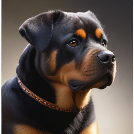 Majestic Rottweiler with Deep Eyes and Distinctive Coat Patterns