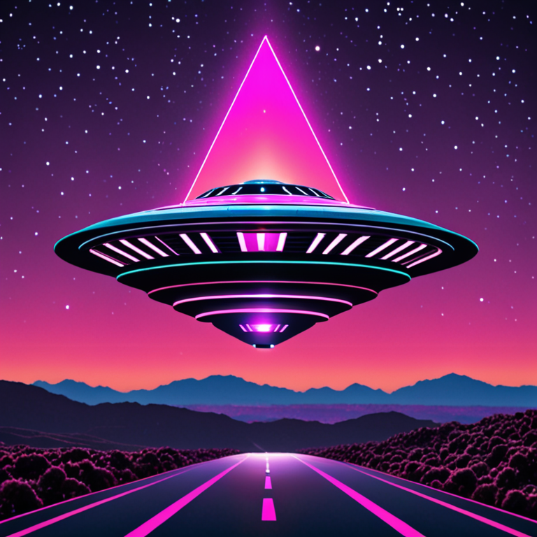 Synthwave triangle ufo