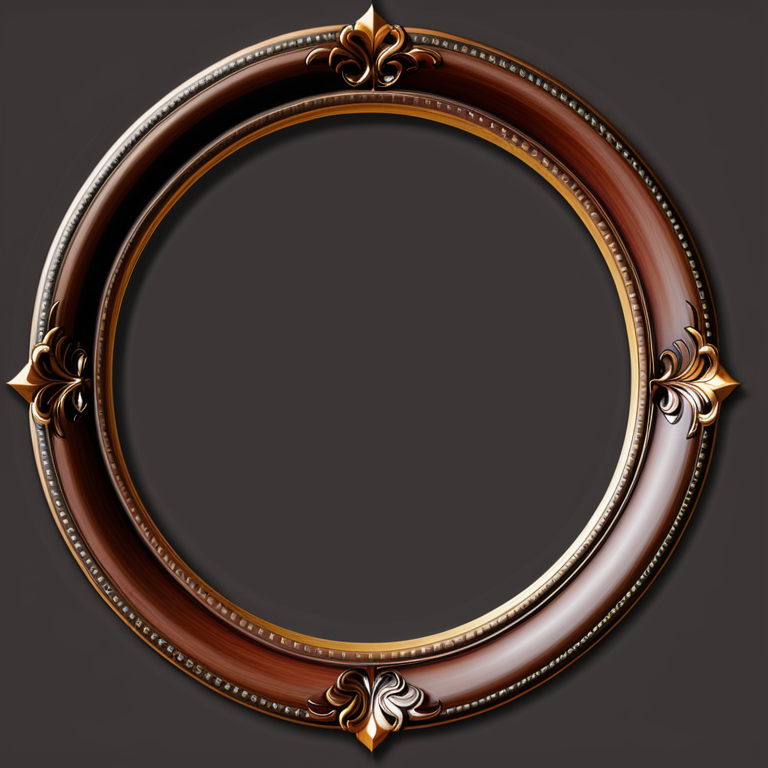 Elegant Decorative Circular Frame with Intricate Designs and Rich Detailing