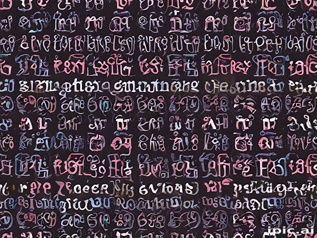 Colorful Abstract Patterns of Intricate Characters Against a Dark ...