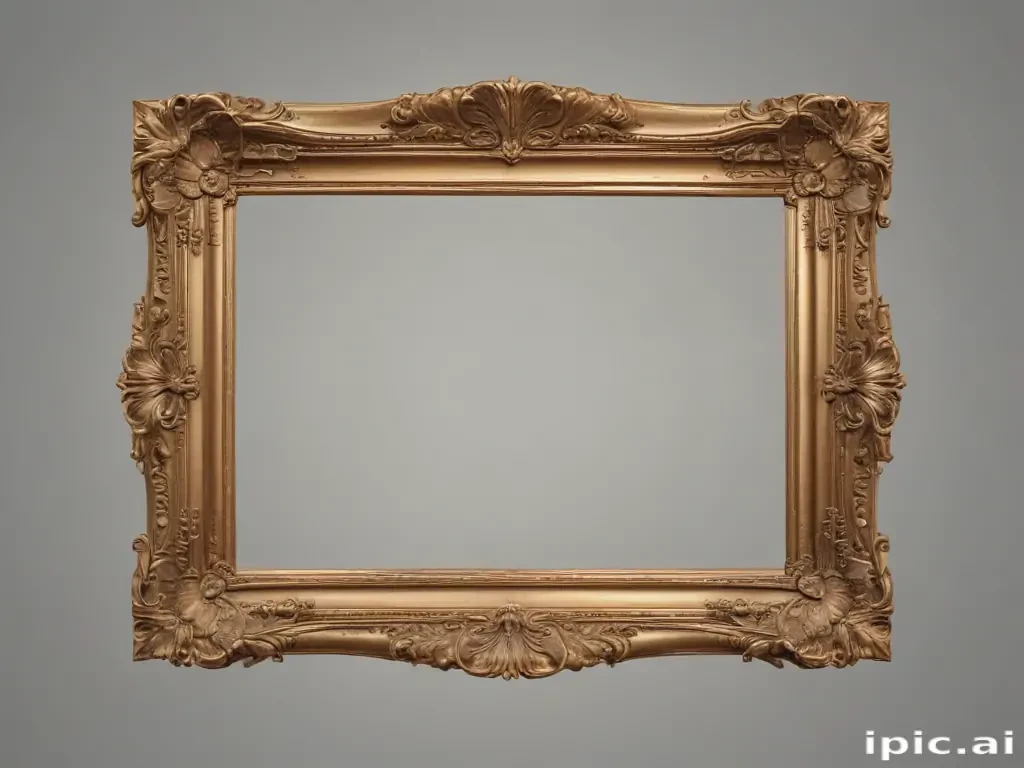 Intricately Designed Vintage Picture Frame with Elegant Floral Motifs