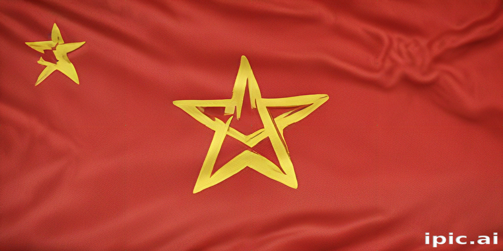 Red Flag Featuring a Prominent Yellow Star Symbolizing Revolutionary Ideals