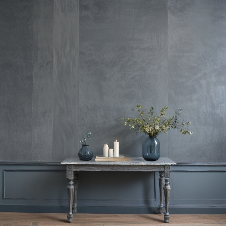 Elegant Minimalist Interior with Dark Textured Walls and Simple Decor ...