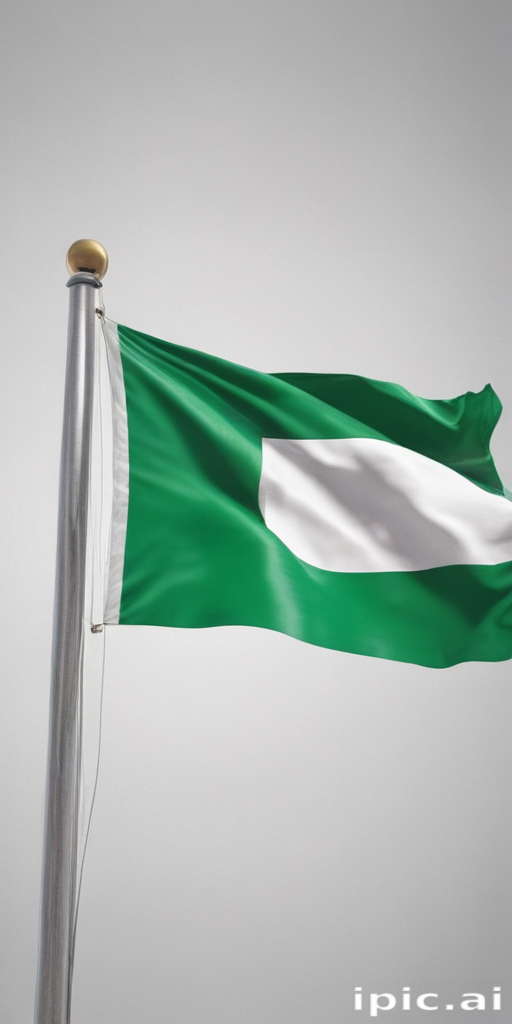 Vibrant Green Flag with a Distinctive White Symbol on Display