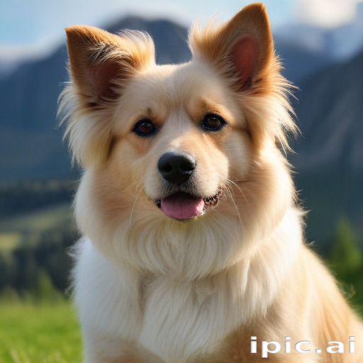 A Happy Dog with Fluffy Fur Enjoying the Great Outdoors in Nature.