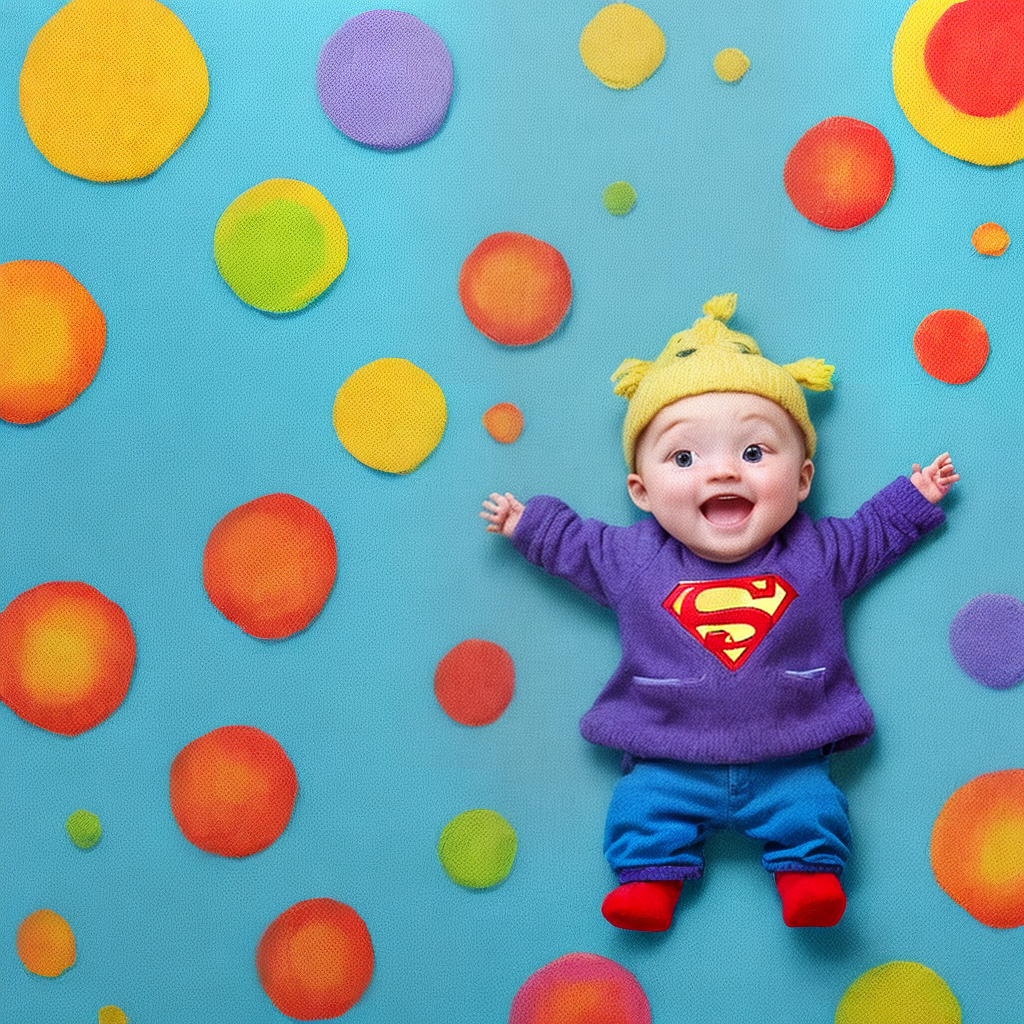 Super Joyful Cartoon Baby Art