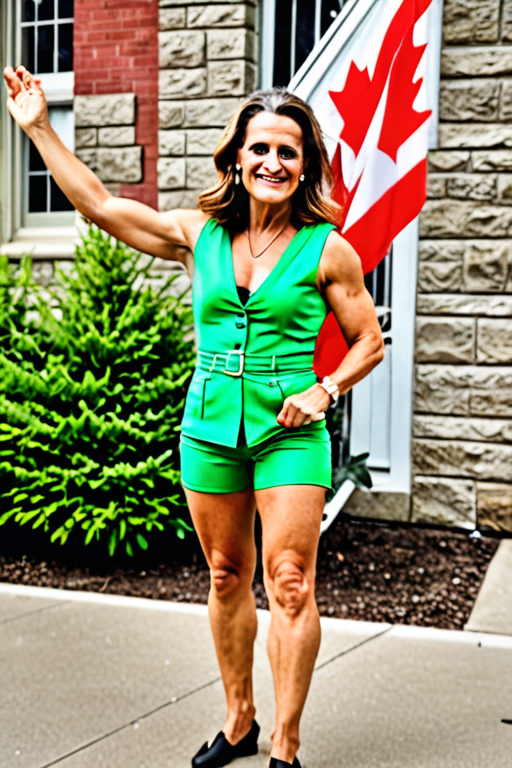 Chrystia Freeland as an oompa loompa on Canada day