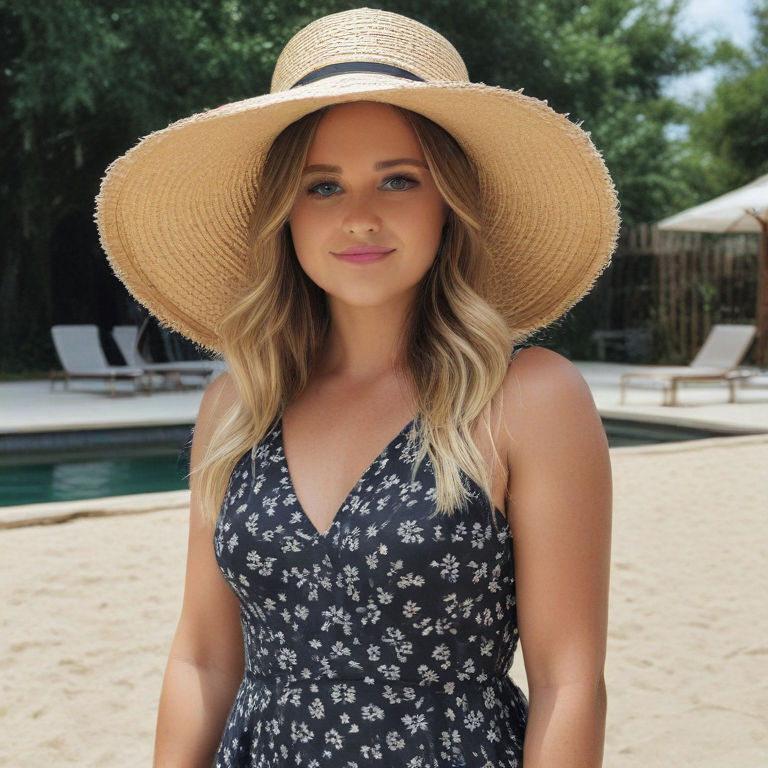 Emily Atack sun hat