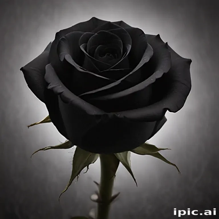 Elegant Black Rose Symbolizing Mystery and Beauty in Nature's Design