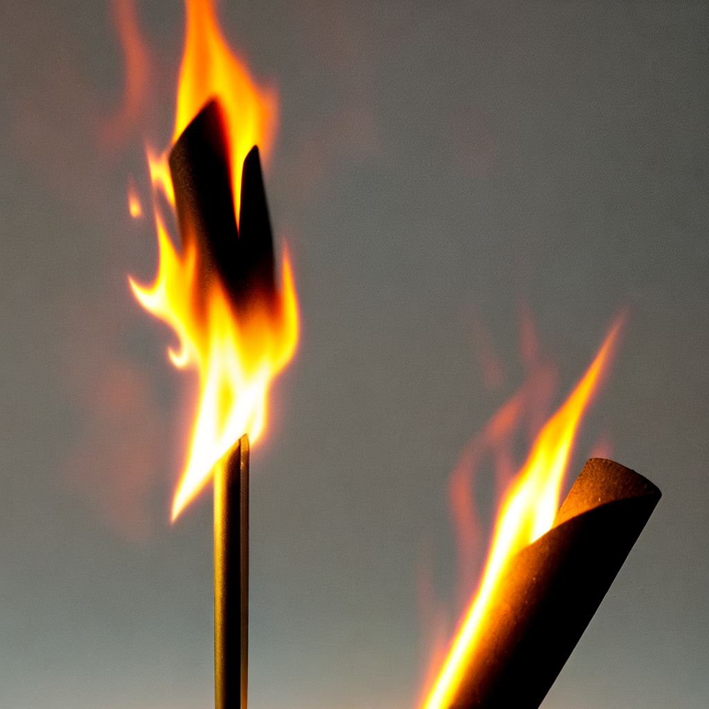 tip of match striking into a flame