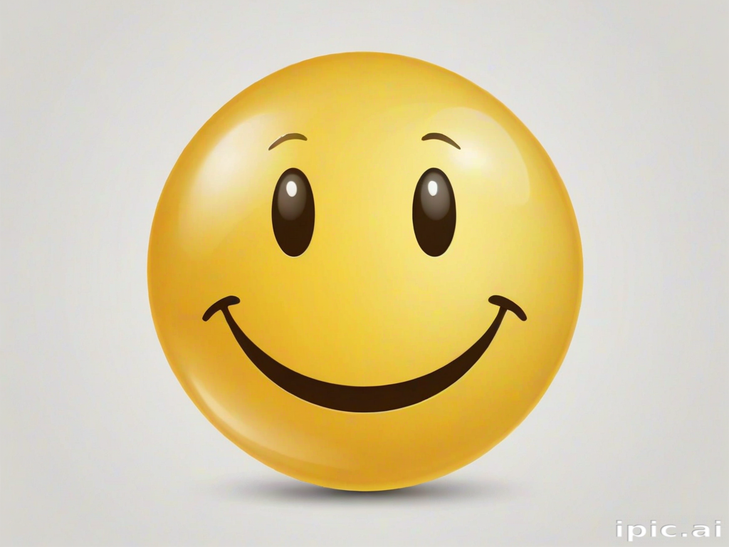 Bright and Cheerful Smiley Face Emblem Radiating Positivity and Happiness