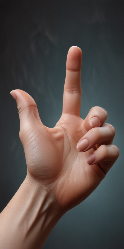A Hand Gesture Representing a Playful or Lighthearted Message in Art.