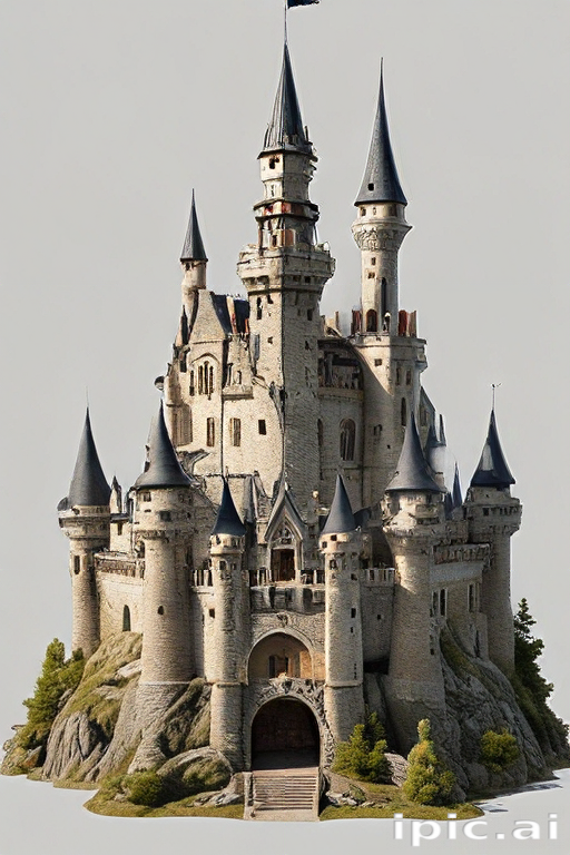 Majestic Fantasy Castle with Towering Spires and Intricate ...