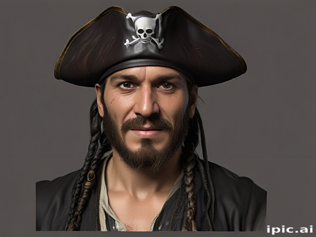 A Fearless Pirate Captain Displaying His Charismatic Smile and Unique ...