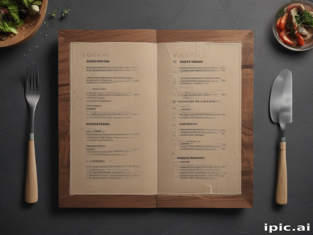 Elegant Restaurant Menu Featuring Diverse Culinary Delights and Fresh ...