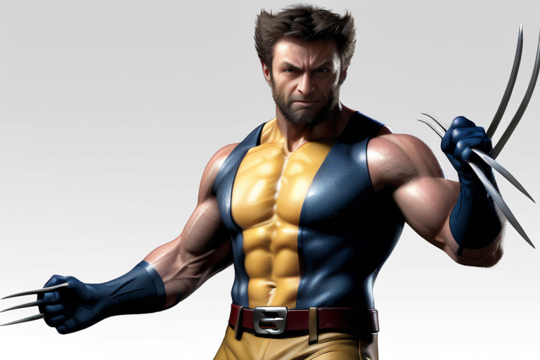 Iconic Superhero Wolverine Ready for Action with Claws Extended and ...