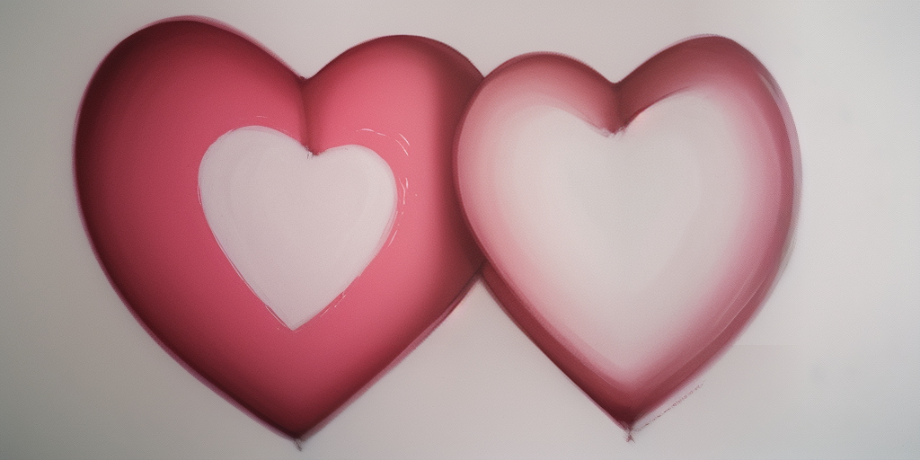 Two Overlapping Hearts Symbolizing Love and Connection in Soft Colors