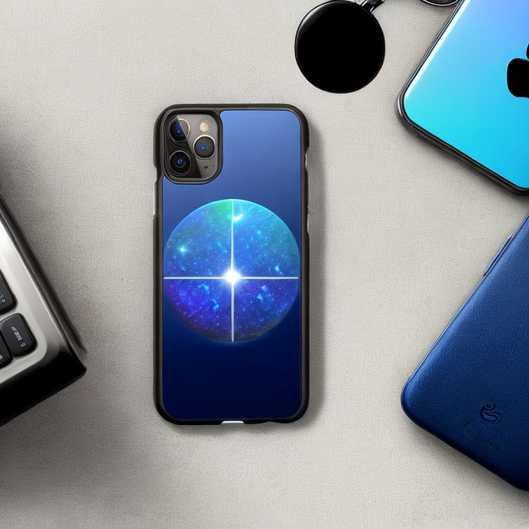 phone case with airpod case attached, solar panel in corner