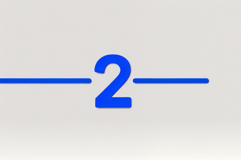 Bold Blue Number Two Centered on a Light Textured Background