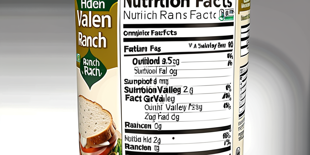 Detailed Nutrition Label from Hiden Valen Ranch Dressing Container ...
