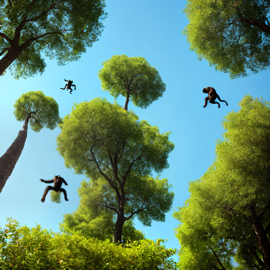 SO MAN MONKEYS JUMPING OVER THE TREES