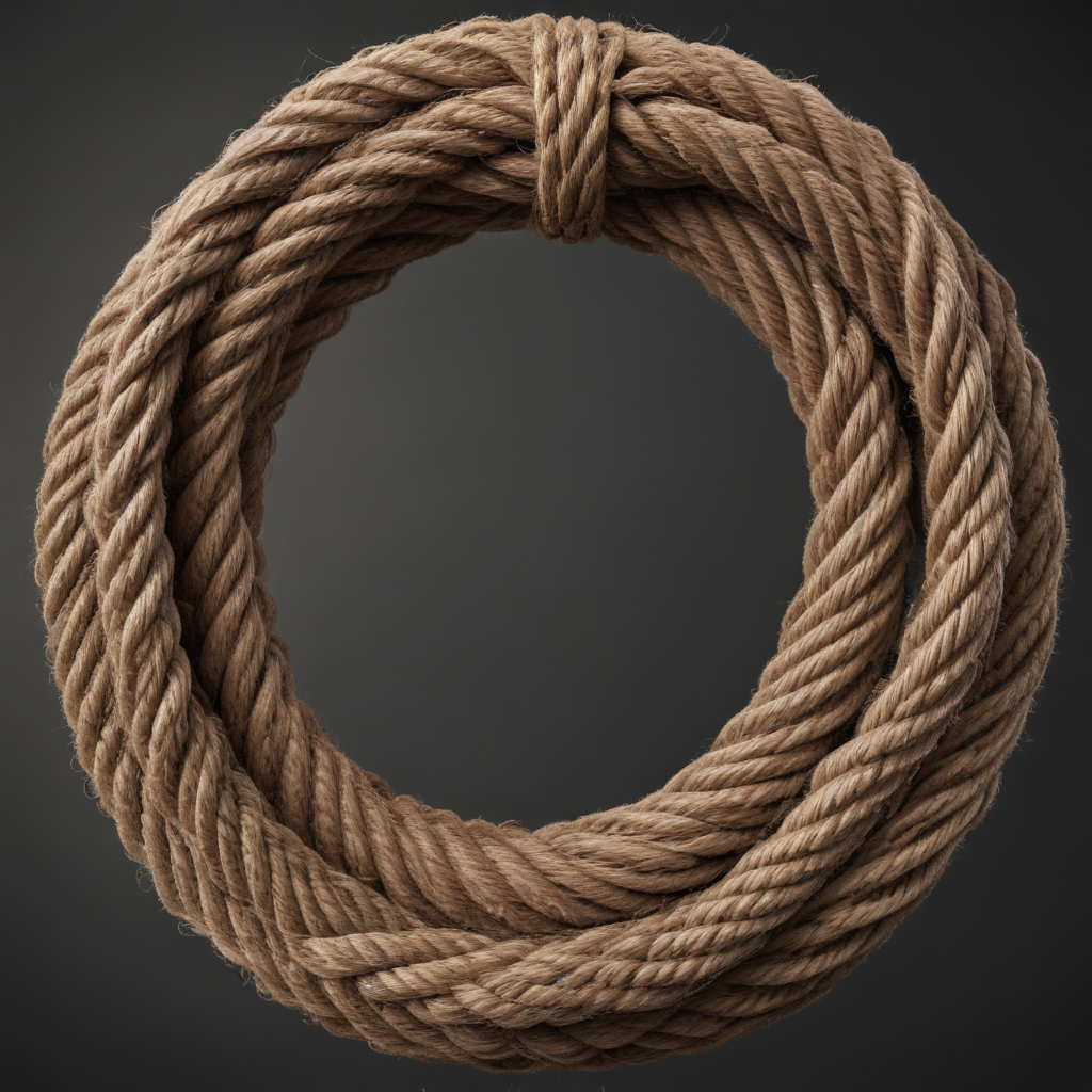 Beautifully Twisted Natural Fiber Rope Forming an Elegant Circular Shape