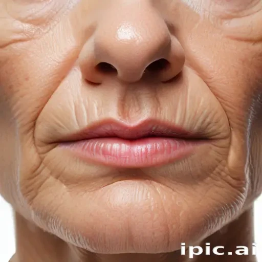 Close-Up of an Elderly Woman's Face Highlighting Natural Skin Textures ...