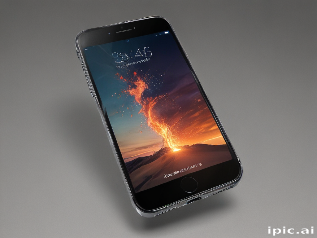 Modern Smartphone Displaying Stunning Visuals Against a Neutral Background