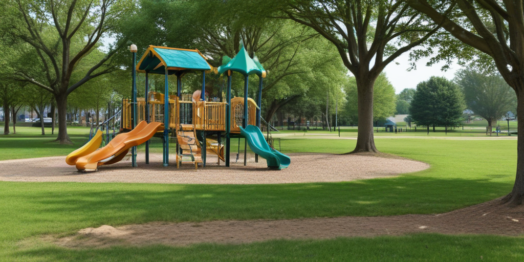 open space green, playgrounds, near water