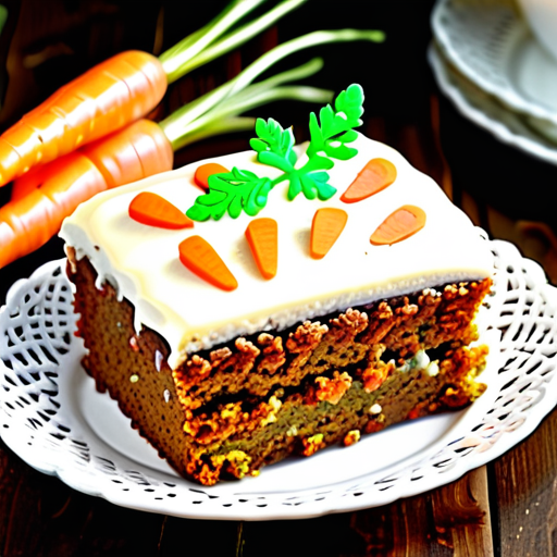 Deliciously Decorated Carrot Cake Slice with Cream Cheese Frosting and ...