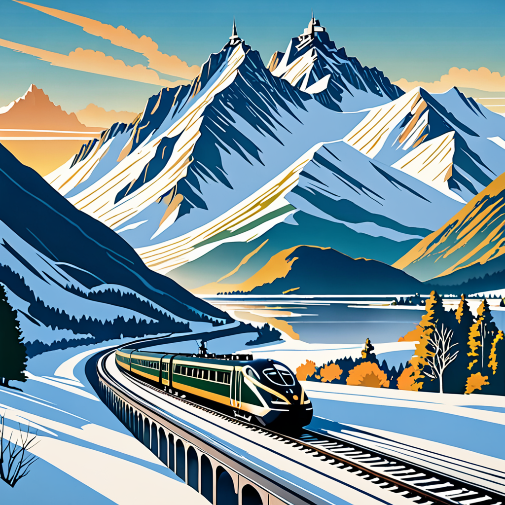 Art deco streamline railway modern high speed train corporation poster ...