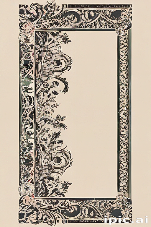 Intricate Floral Design Frame with Elaborate Patterns and Elegant Details