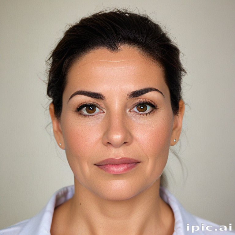 Portrait of a Confident Woman with Natural Makeup and Warm Expression