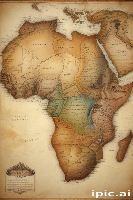 Detailed Antique Map of Africa Highlighting Historical Regions and ...