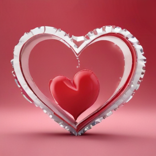 Beautifully Crafted Heart-Shaped Design with a Vibrant Red Centerpiece