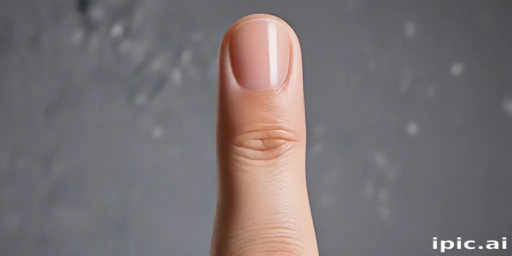 A Close-Up View of a Single Finger Pointing Upward Against a Neutral ...