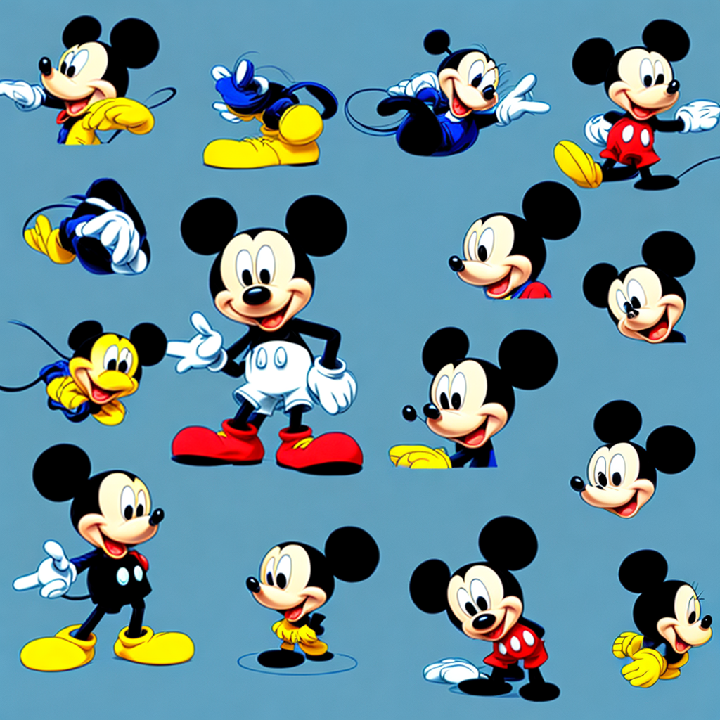 mickey mouse in anime art style