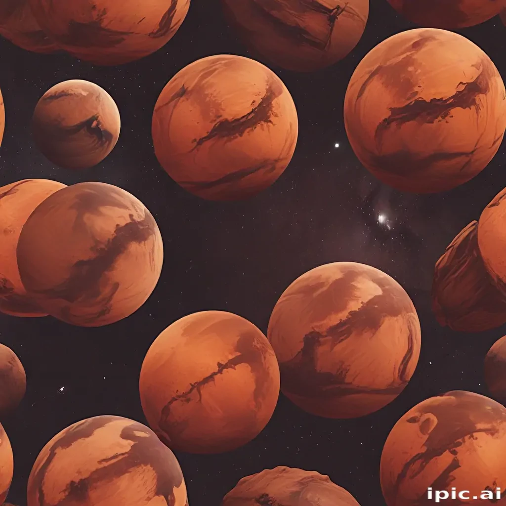 Exploring the Infinite Cosmos: An Artistic Representation of Mars in Space