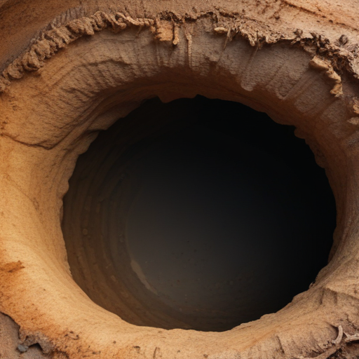 A Deep Well Surrounded by Earthy Textures and Natural Patterns