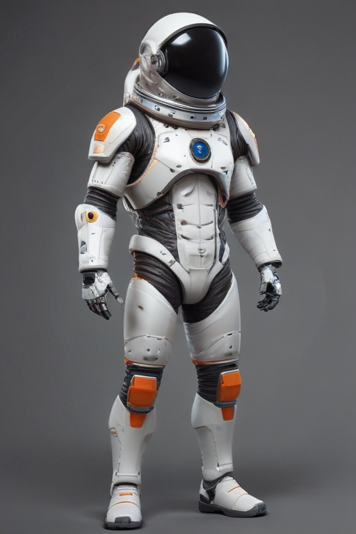 Futuristic Astronaut in Advanced Space Suit Ready for Galactic Exploration