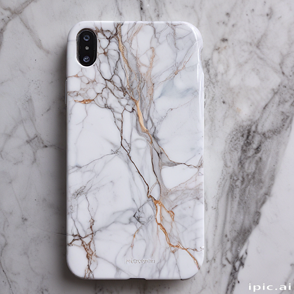 Elegant Marble Design Phone Case with Striking Gold Veins and Glossy Finish