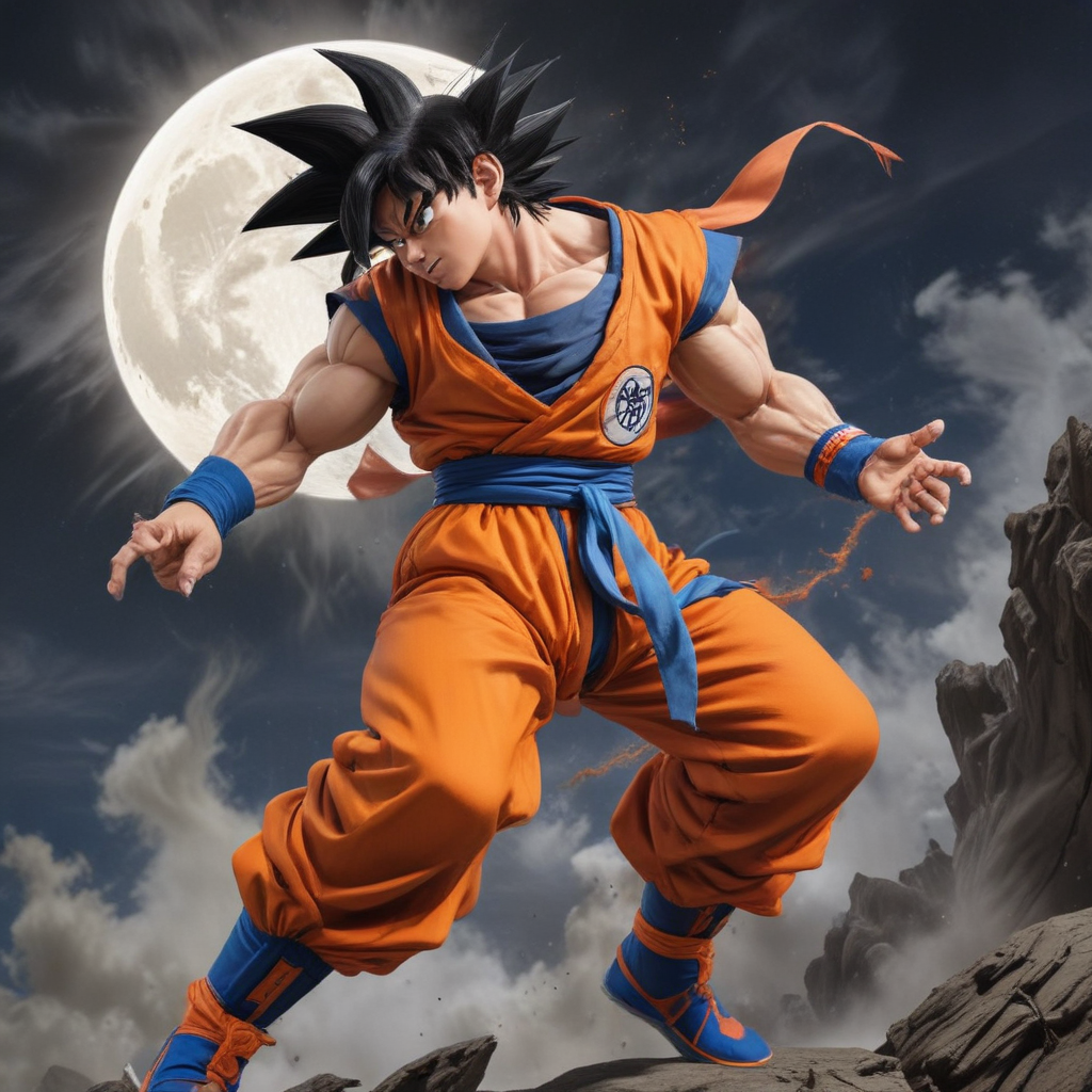 goku destroying the moon