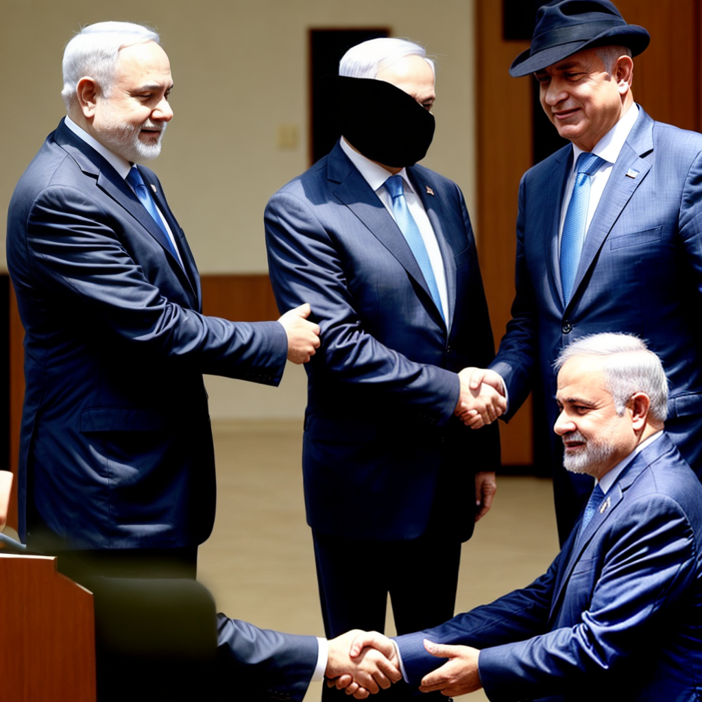benjamin netanyahu shakes hand with Ismail Haniyeh
