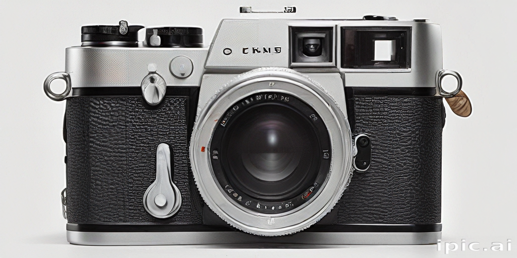 Classic Vintage Camera with Silver Accents and Textured Black Body Design