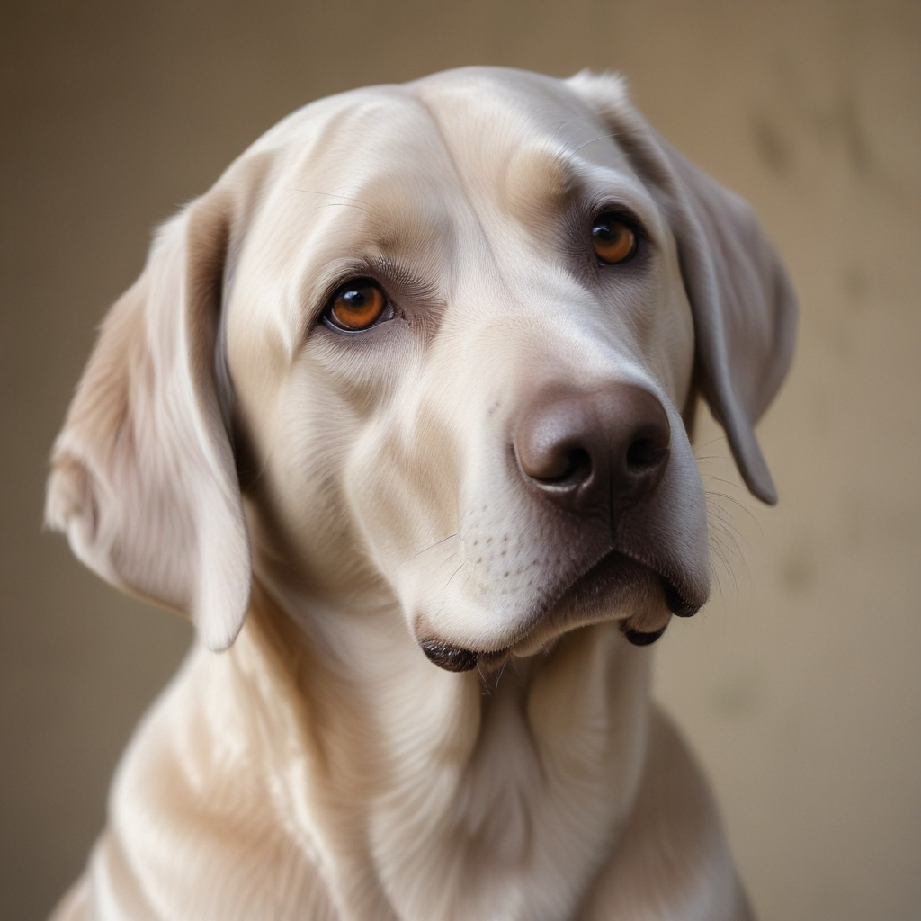 A Portrait of a Gentle and Curious Labrador Retriever Dog.