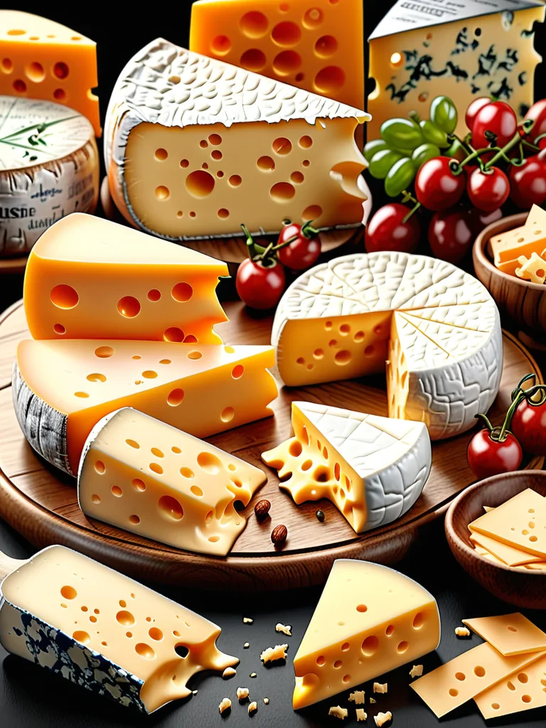 A Colorful Array of Delicious Cheeses Perfect for Any Gourmet Platter