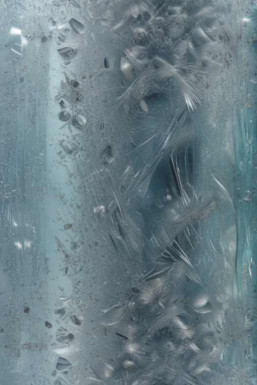 Intricate Patterns and Textures of Ice Formations in Frozen Surface