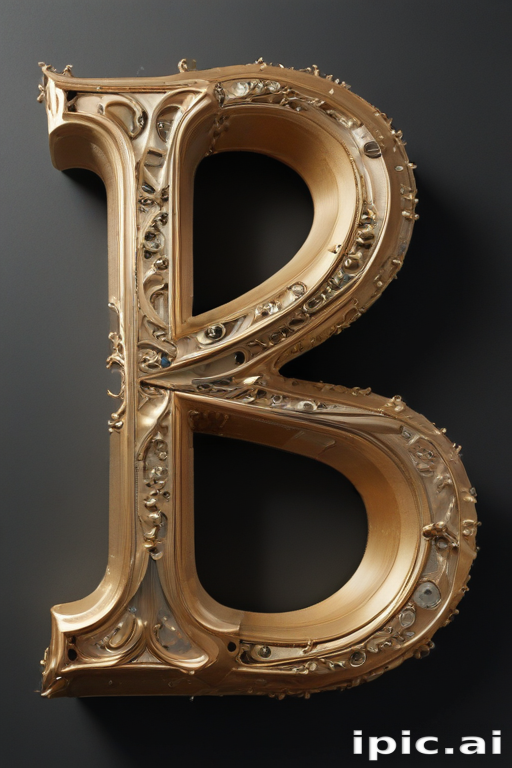 Elegant Ornate Letter B Designed with Intricate Gold Detailing and ...