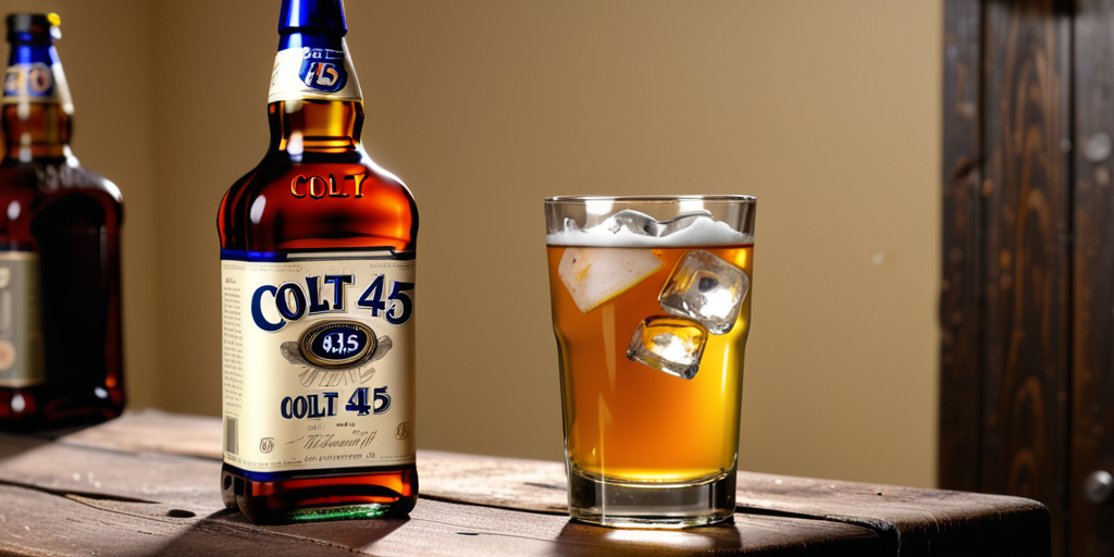 Refreshing Colt 45 Beer Served Chilled with Ice in a Glass